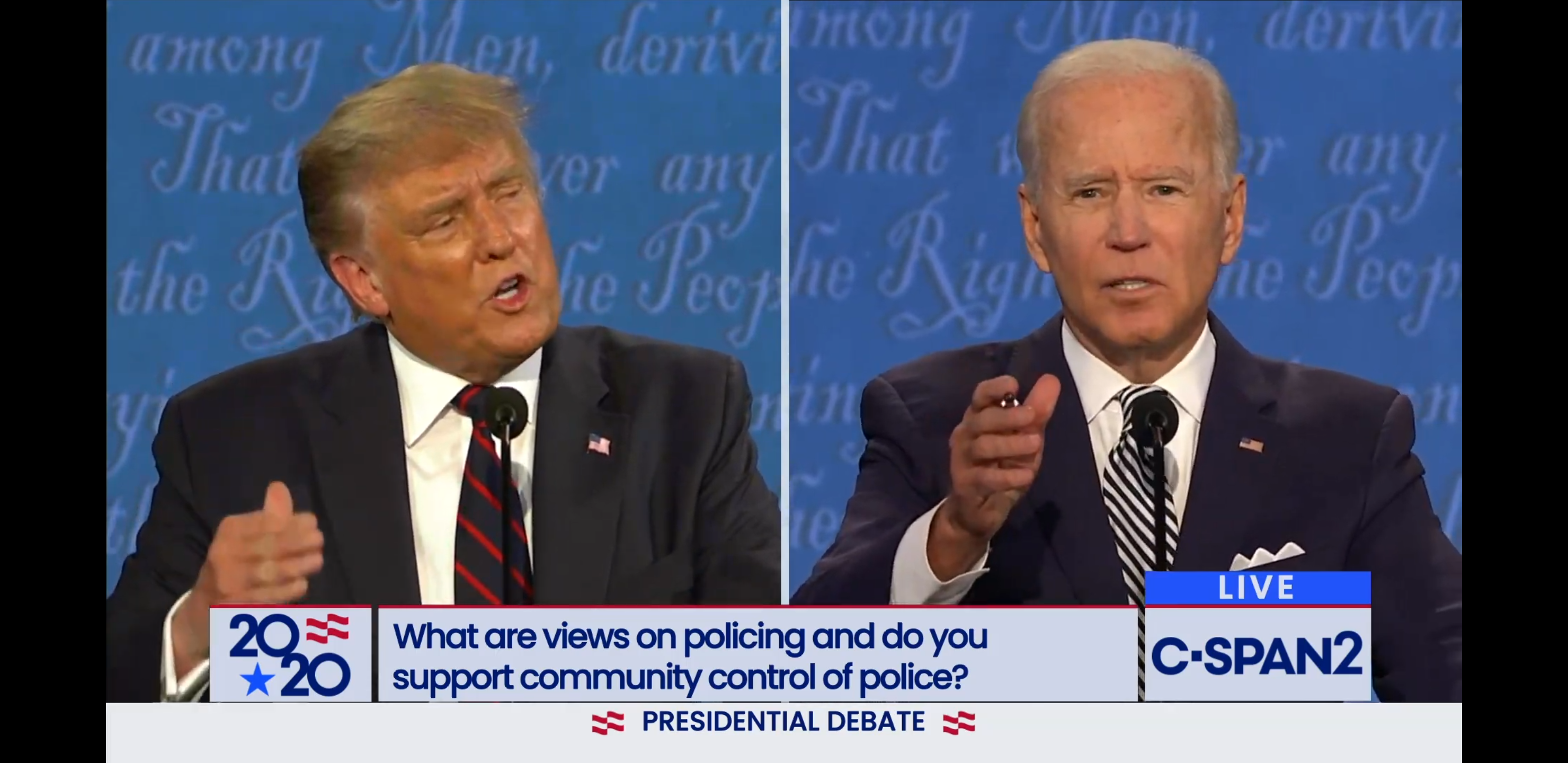 Community Control of Police Takes The Stage During 2020 Presidental Debates